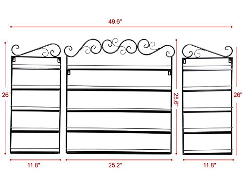 GIOCOBU ERNITERTY OSKE Metal Nail Polish Wall Rack 5 Tier Organizer Display Rack Black Holds Over 200 Bottles