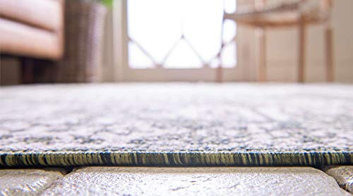 Unique Loom Outdoor Traditional Collection Area Rug - Timeworn (4' 1" Round, Green/ Gray)