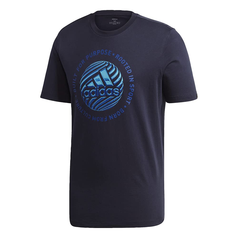adidas mens Hyperreal Circled Slogan Tee Ink Small