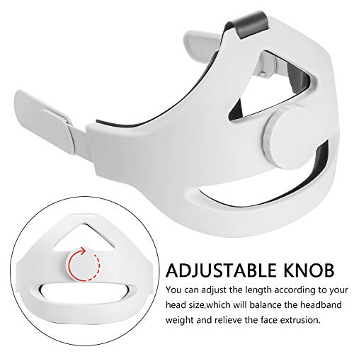 Adjustable Head Strap for Oculus Quest 2 VR Headset with Hand Grip Straps (White) Handle Dropping Prevention -Enhanced Support and Comfort in VR Gaming