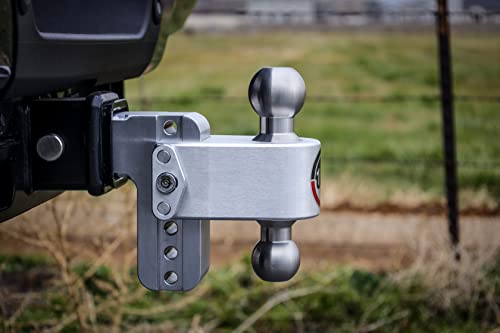 Weigh Safe Adjustable Trailer Hitch Ball Mount - 6" Adjustable Drop Hitch for 2" Receiver - Premium Heavy Duty Aluminum Trailer Tow Hitch w/ Stainless Steel Tow Balls (2" & 2 5/16") - 12,500 lbs GTW
