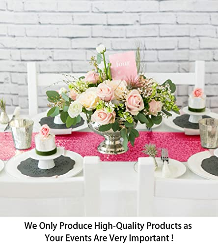 Hot Pink Table Runners Pack of 2 Home Decor Sequin Table Runner Fuchsia 12 by 108 in Wedding Graduation Party Supplies -0214S