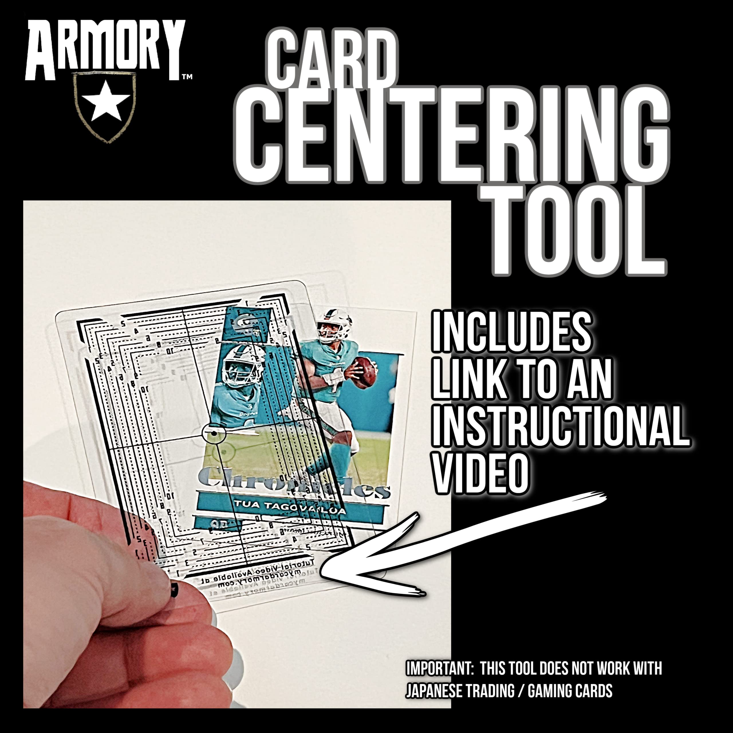 ARMORY Trading Card Centering Tool | Centering Tool for Standard Sized Trading Cards/Collectible Sports Trading Cards Panini Prizm Topps | Does NOT Work with Japanese Gaming Cards)