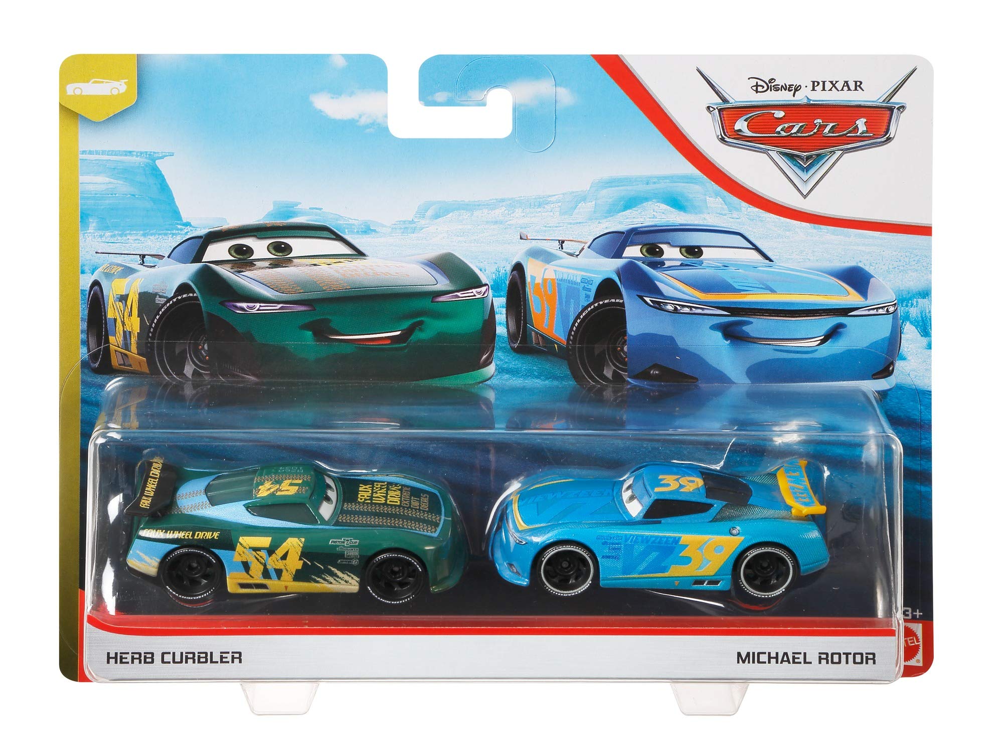 Disney Car Toys Herb Curbler & Michael Rotor 2-Pack Toy Racers