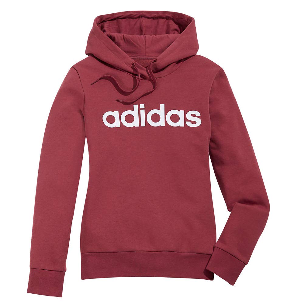 adidas Female Essentials Linear Overhead Fleece Hoodie,Legacy Red/White,1X
