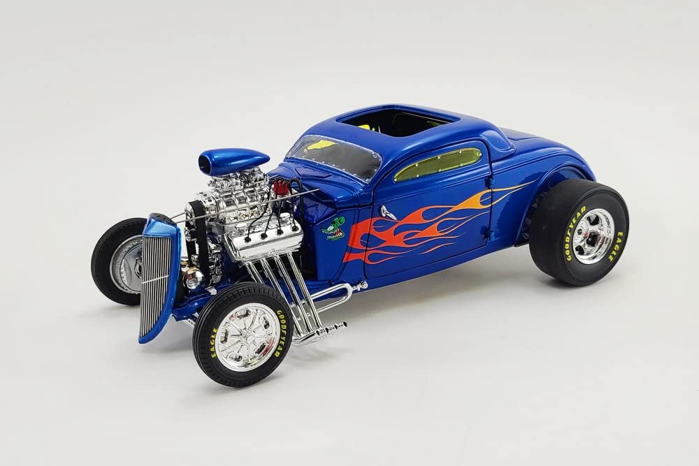 ModelToyCars 1934 Rat Fink Hot Rod Blown Altered Coupe, Blue - Acme 18965 - 1/18 Scale Diecast Model Toy Car