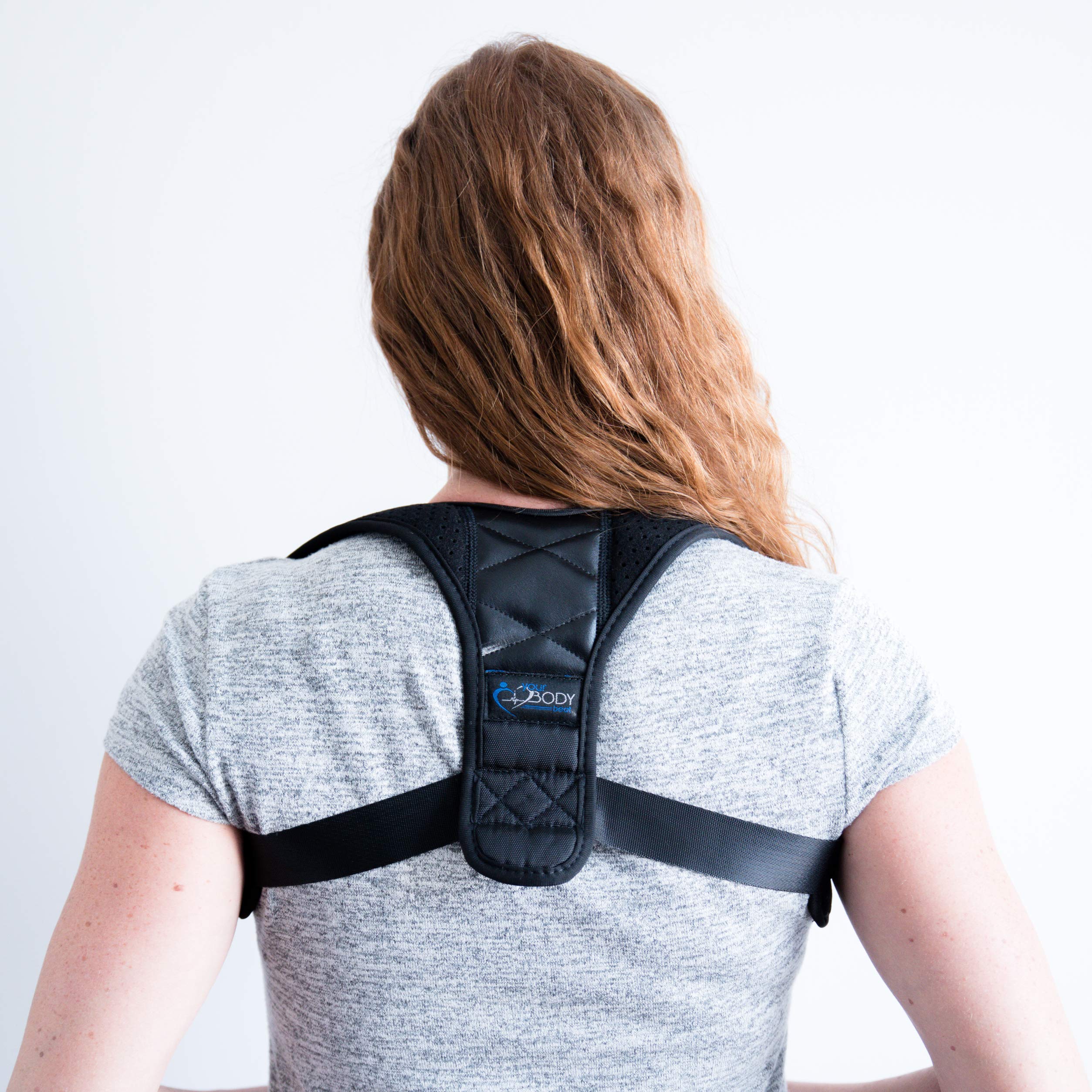 Adjustable Posture Corrector for Men & Women by YourBodyBeat - Improve Spine Alignment at the Work Place and During Sports & Exercise - Comfortable - Sleep Better & Feel Great - Less Neck/Back Pain