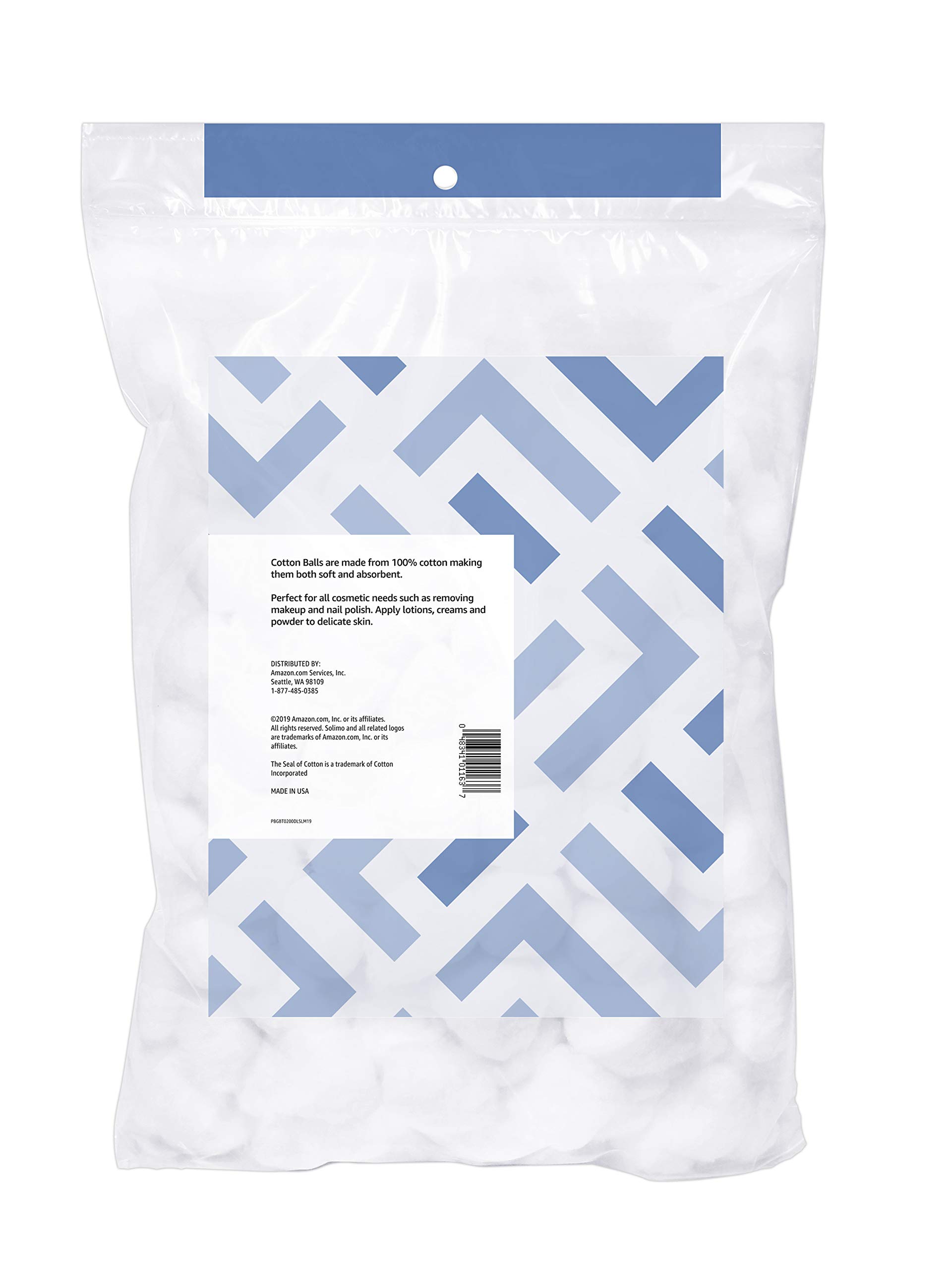 Amazon Brand - Solimo Cotton Balls, 200 Count (Pack of 1)