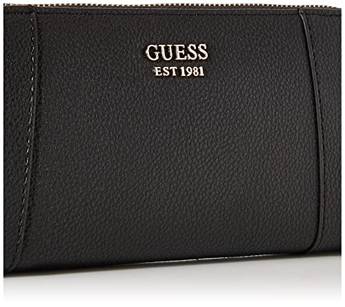 GUESS womens Naya Large Zip Around Wallet, Black, One Size US