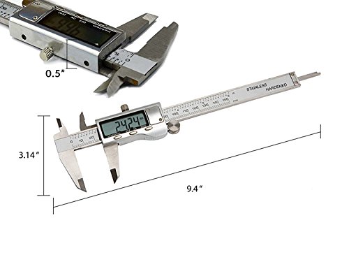 Bit Digital Calipers | Exclusive Electronic Calipers Stainless Steel with Extreme Degree Accuracy | 4 Measurements Big LCD with SAE or Metric System and Tri-Mode Function | Case Box Present Included