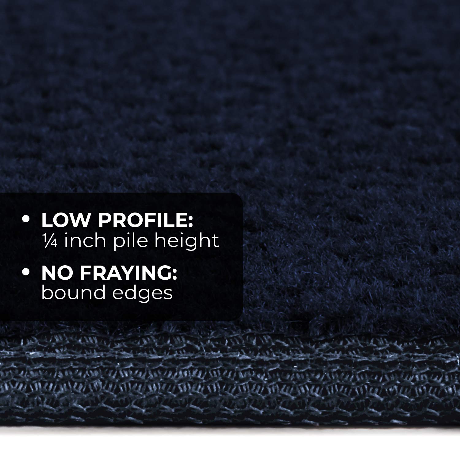 House, Home and More Skid-Resistant Carpet Indoor Area Rug Floor Mat - Navy Blue - 3 Feet X 3 Feet