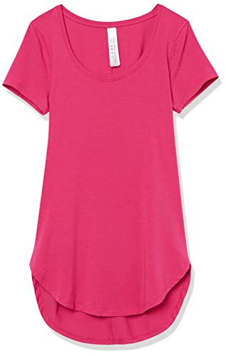 Amazon Essentials Women's Soft Cotton Standard-Fit Extra-Long Tunic Yoga T-Shirt (Available in Plus Size) (Previously Core 10), Fuchsia, X-Large
