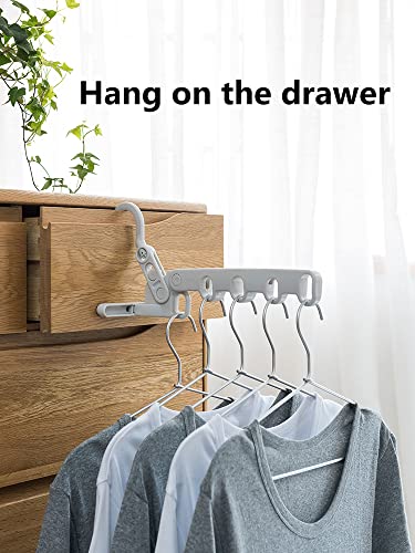 Folding Clothes Hanger, Portable Mini Drying Rack Closet Organizer Space Saver for Indoor, Travel, Camping