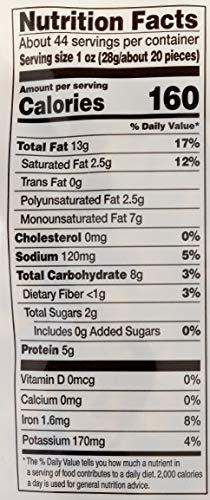 Amazon Brand - Happy Belly Fancy Whole Cashews, Roasted and Sea Salted, 44 ounce (Pack of 1)