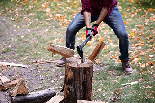 INTERTOOL 35-inch Splitting Maul, Wood Splitter Axe for Logs, 5 lb / 2270 g, Shock Absorbing Fiberglass Anti-Slip Handle with Blade Cover HT-0275