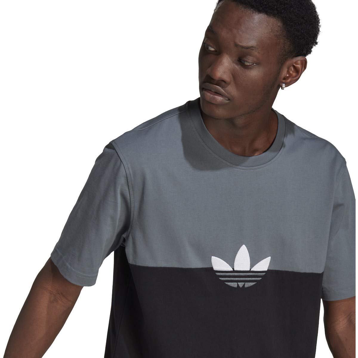 adidas Originals,mens,Slice Trefoil Box Tee,Black/Blue Oxide,Small
