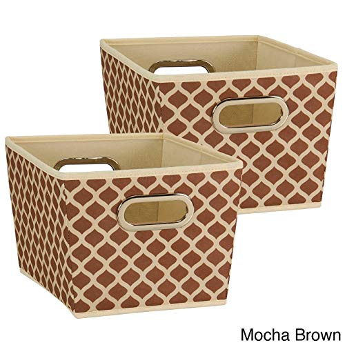 Household Essentials Small Tapered Decorative Storage Bins, 2 pc Set, Blue, Navy Blue