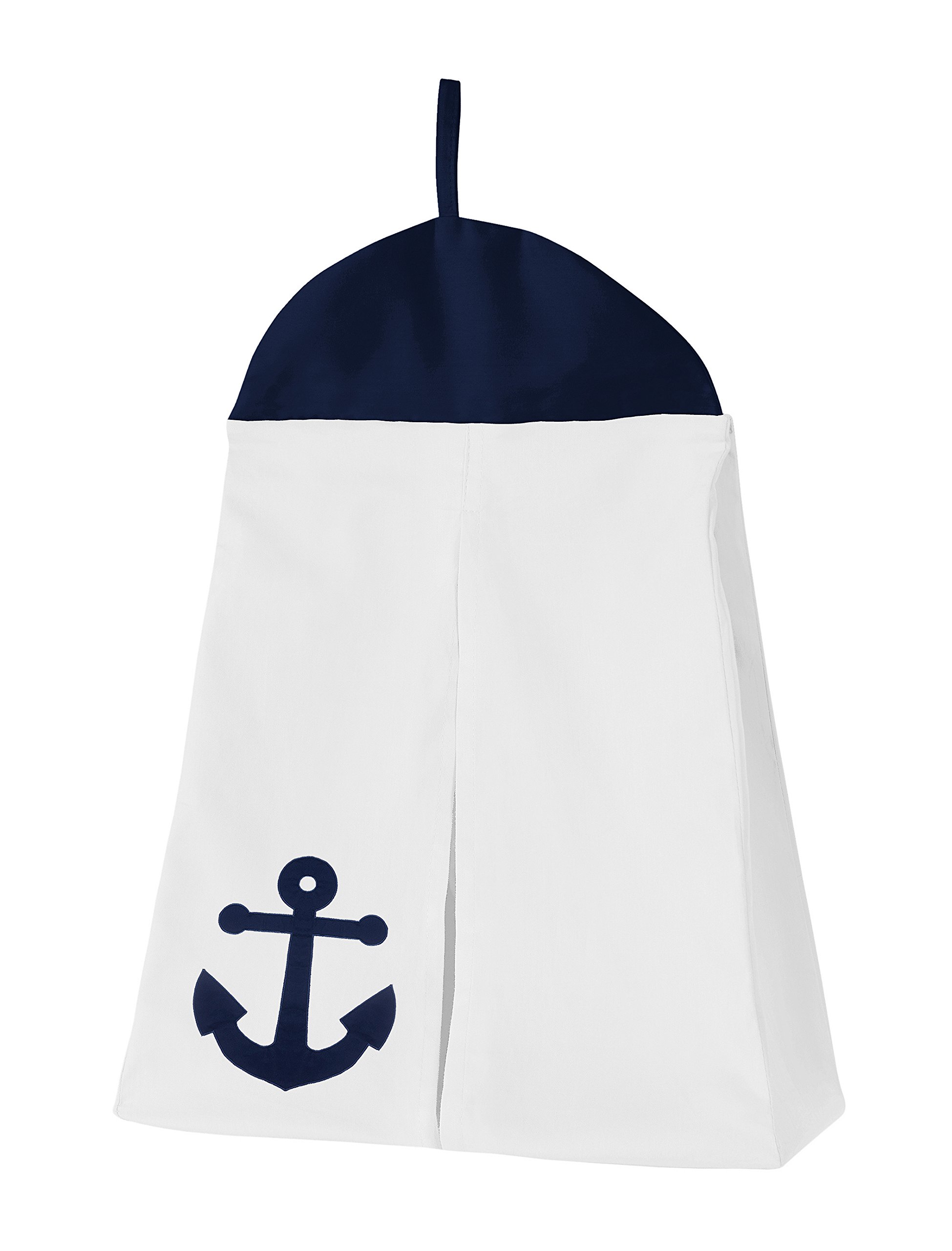 Sweet Jojo Designs Nautical Anchor Baby Boy or Girl Nursery Crib Bedding Set - 4 pieces - Navy Blue and White Gender Neutral
