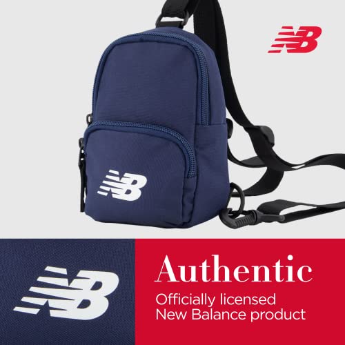 Concept One New Balance Mini Backpack, Micro Travel Shoulder Bag with Adjustable Straps for Men and Women, Blue, 7 Inch