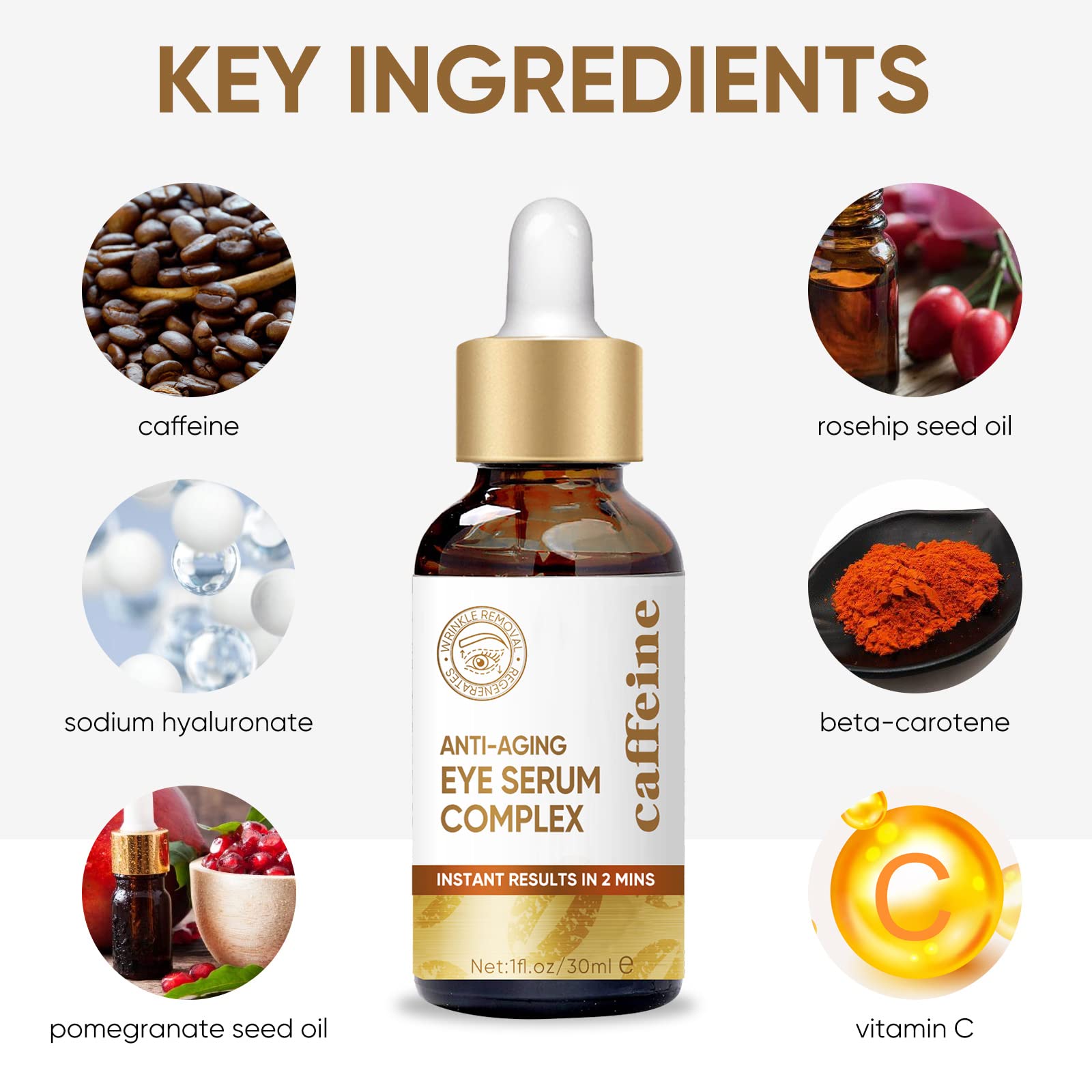 Aromandina Skin Serum - Caffeine, Licorice, Niacinamide, Sodium Hyaluronate, Vitamin C