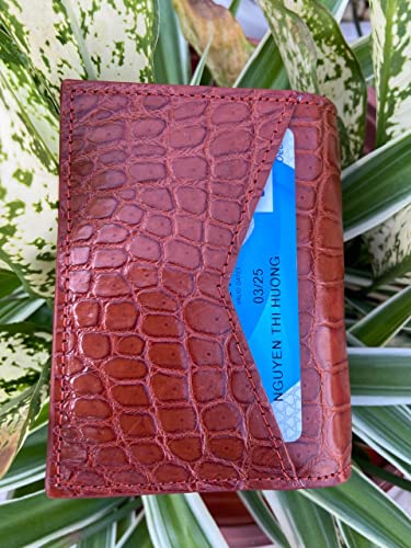 Double side Brown Crocodile Alligator leather skin Credit Cardholder, leather credit cardcase, leather creditcard cover