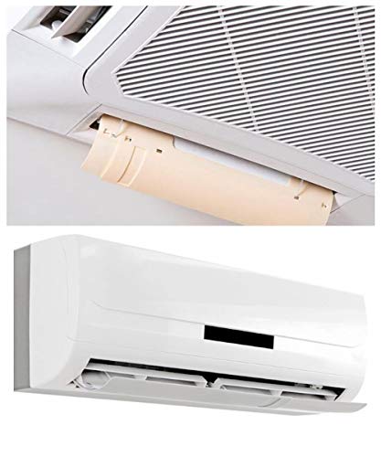 Adjustable Air Conditioner Deflector Confinement Air Deflector Outlet Air Wing Air Cooled Baffle Wind Direction Telescopic Windshield for Home, White