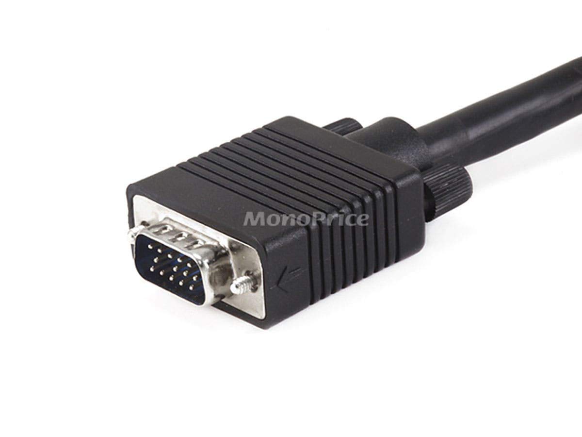 Monoprice VGA HD-15 to 5 BNC RGB Video Cable for HDTV Monitor cable - 6FT (Black)