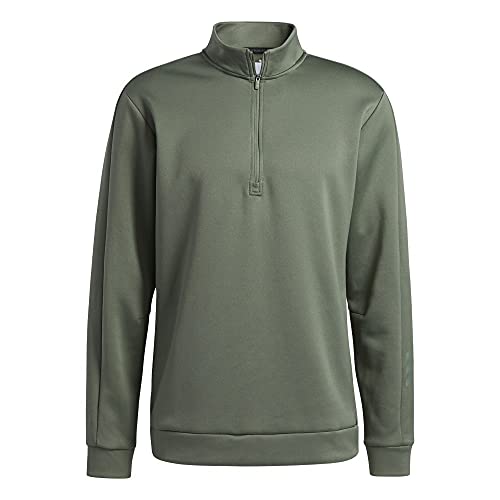 adidas Golf Men's Adicross Recycled Polyester Quarter Zip Pullover, Green, 2 Extra Large