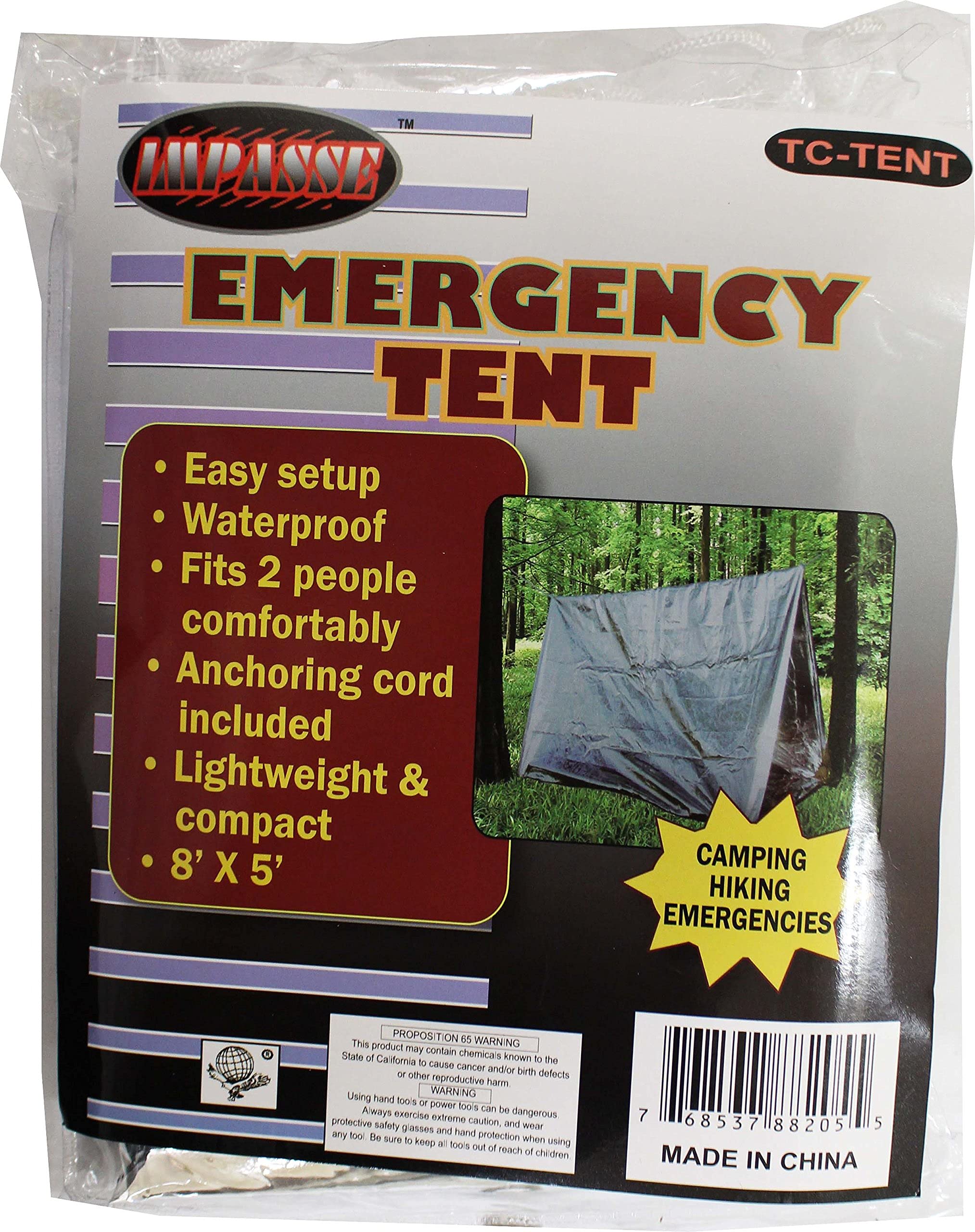 ADROIT Silver Mylar Emergency Sleeping Tent | 3 x 8 ft (91.4 cm x 243.8 cm) | Lightweight & Compact | High Visibility & Insulating | Waterproof | Ideal for Camping, Hiking, Emergencies