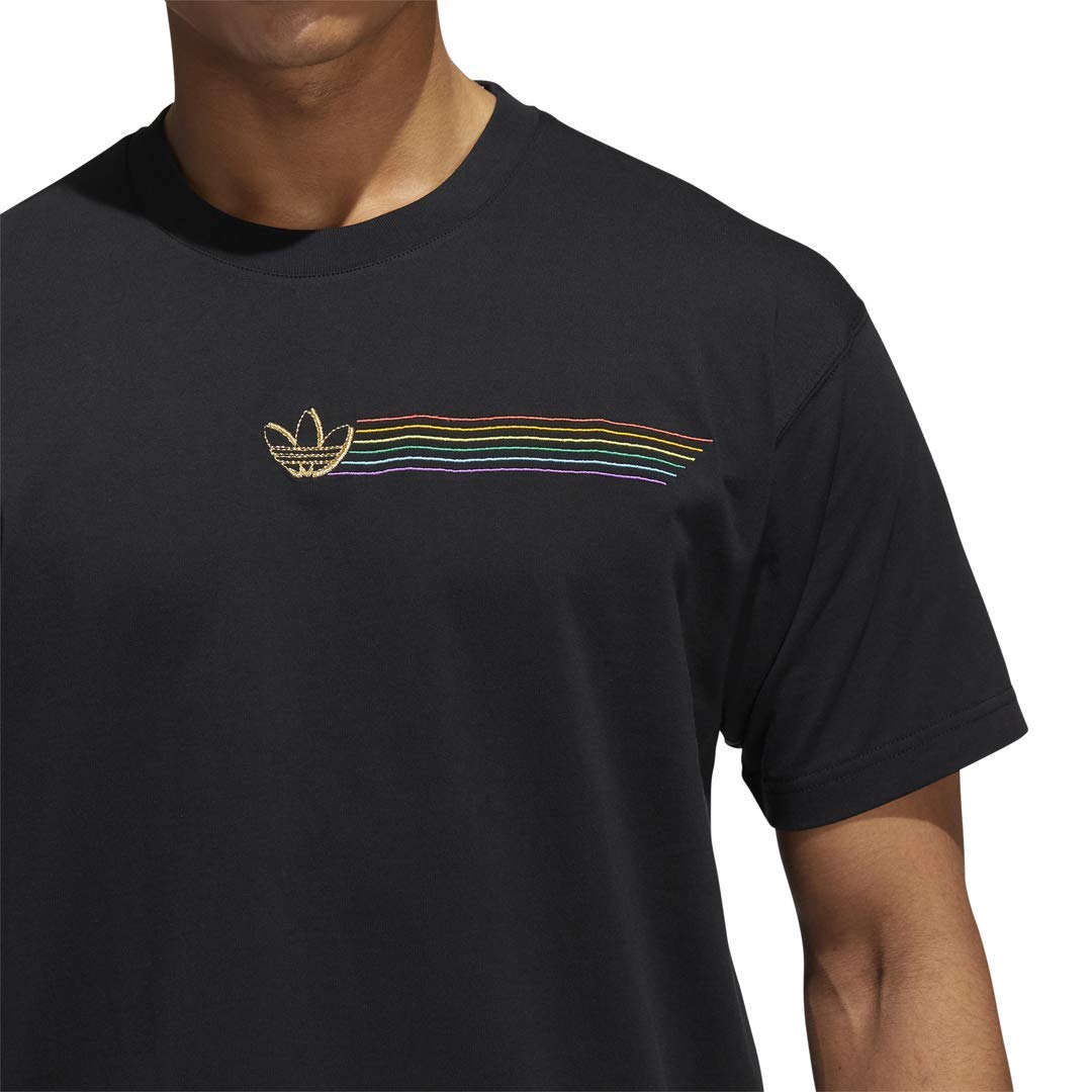adidas Originals mens Pride Linear Tee Black XX-Small