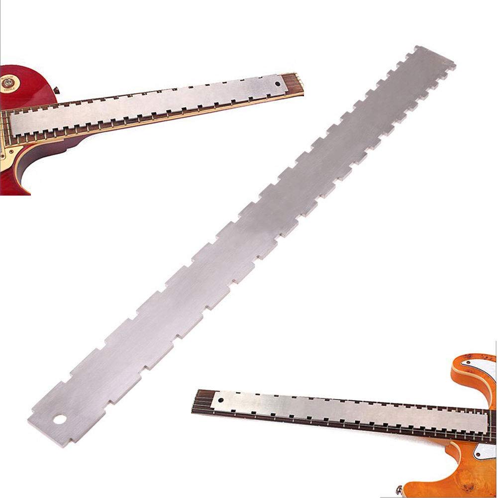 Guitar Neck Notched Straight Edge Luthiers Tool with String Action Ruler Gauge for Gibson 24.75" and Fender 25.5" Electric Guitars