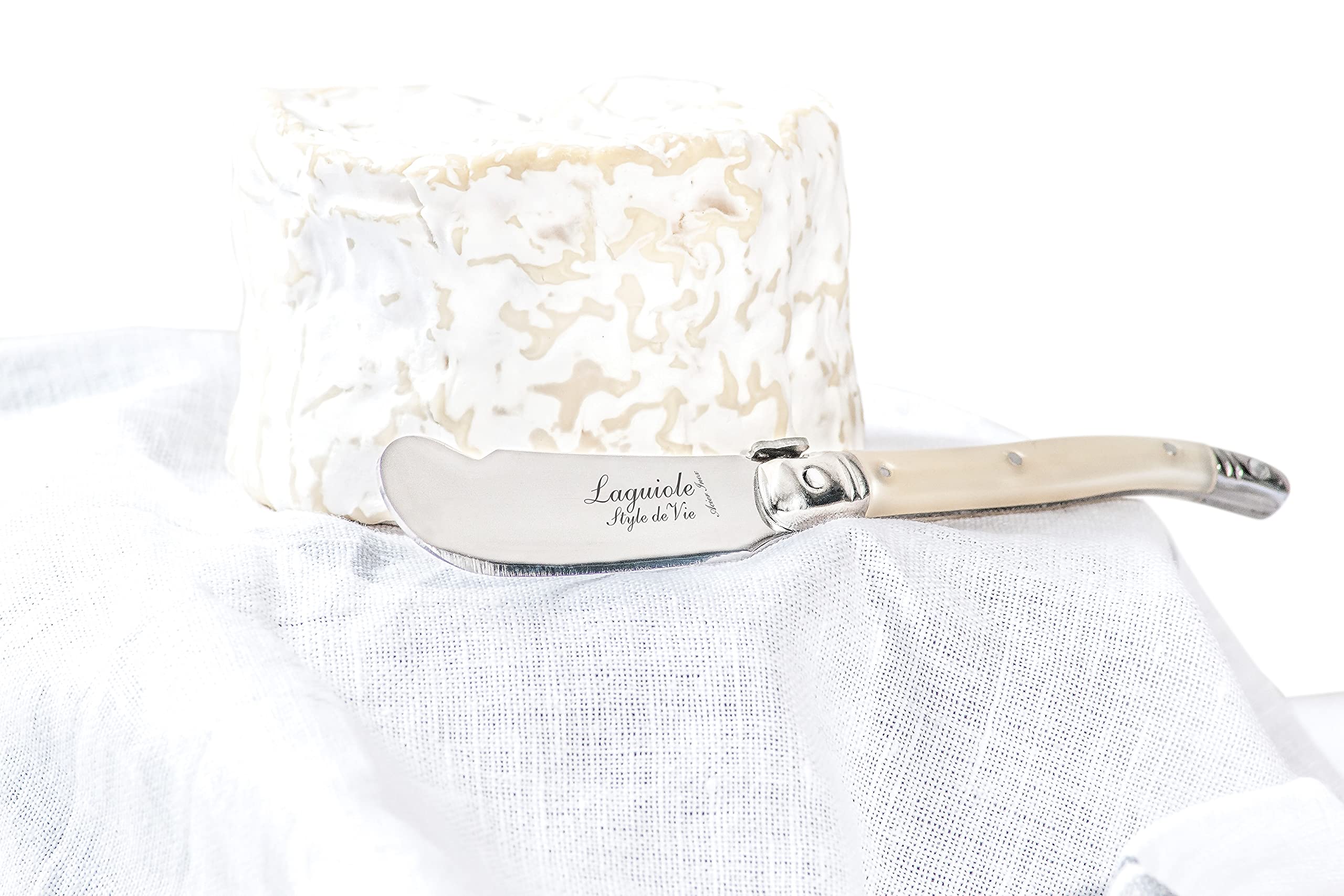 Laguiole Style de Vie Cheese knives Premium Line, set of 3, mother of pearl color