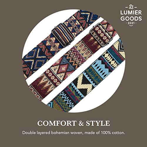 Guitar Strap For Bass, Electric & Acoustic Guitar, Strap Locks Included (Ruby), One Size (LMR00_02)