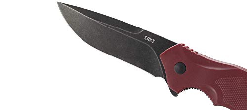 CRKT Shenanigan Maroon Everyday Carry, Plain Edge Blade, Liner Lock, Glass Reinforced Nylon Handle, Pocket Clip K800RKP