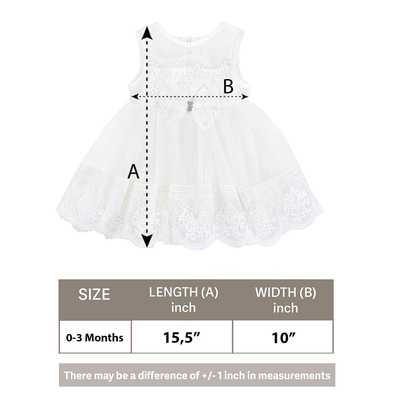 Taffy Baby Girl Christening Baptism Embroidered Dress Gown 6 Piece Deluxe Set 0-3 Months, White
