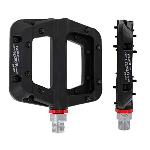 FOOKER MTB Pedals Mountain Bike Pedals 3 Bearing Non-Slip Lightweight Nylon Fiber Bicycle Platform Pedals for BMX MTB 9/16"