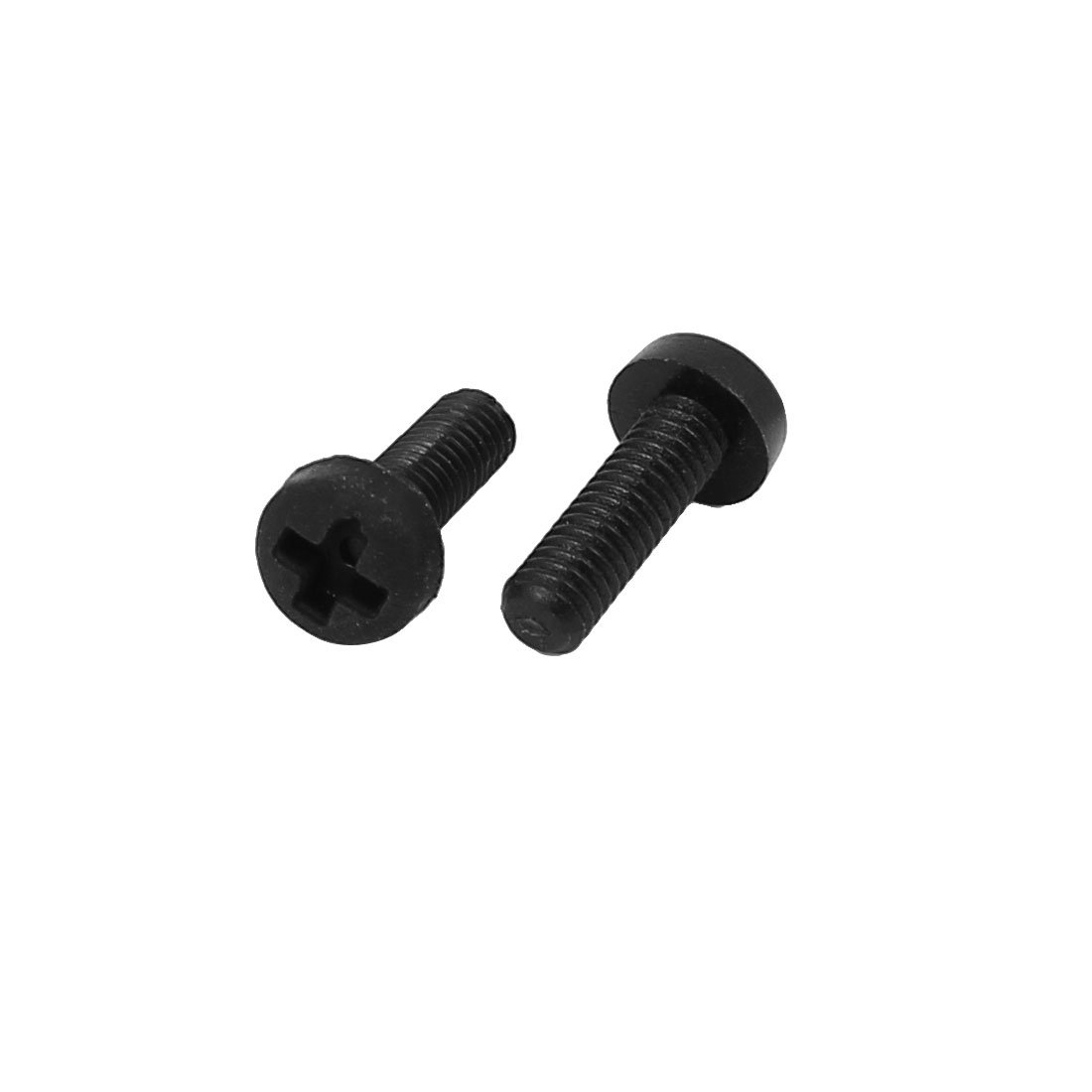 uxcell M2.5x8mm Phillips Round Head Nylon Machine Screw Bolt Fastener Black 100pcs