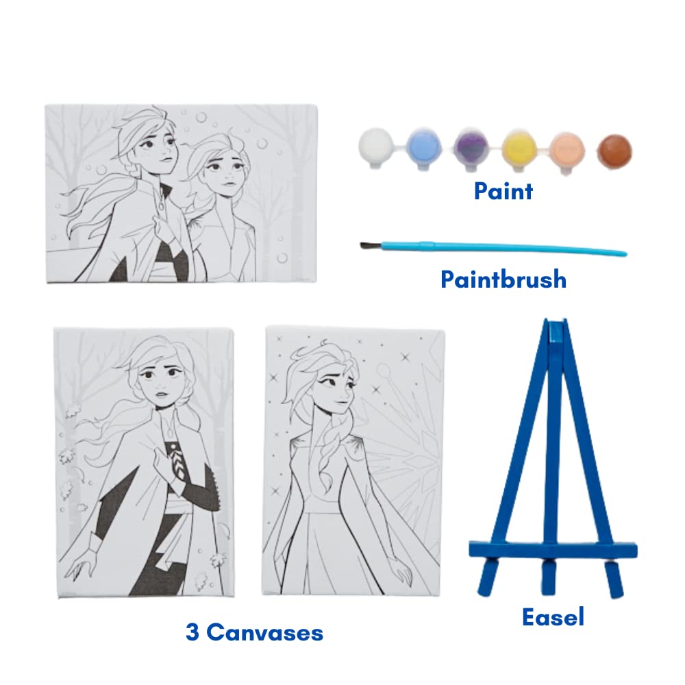 Disney Frozen 2 Paint Set for Kids Elsa Painting Set with 3 Canvases