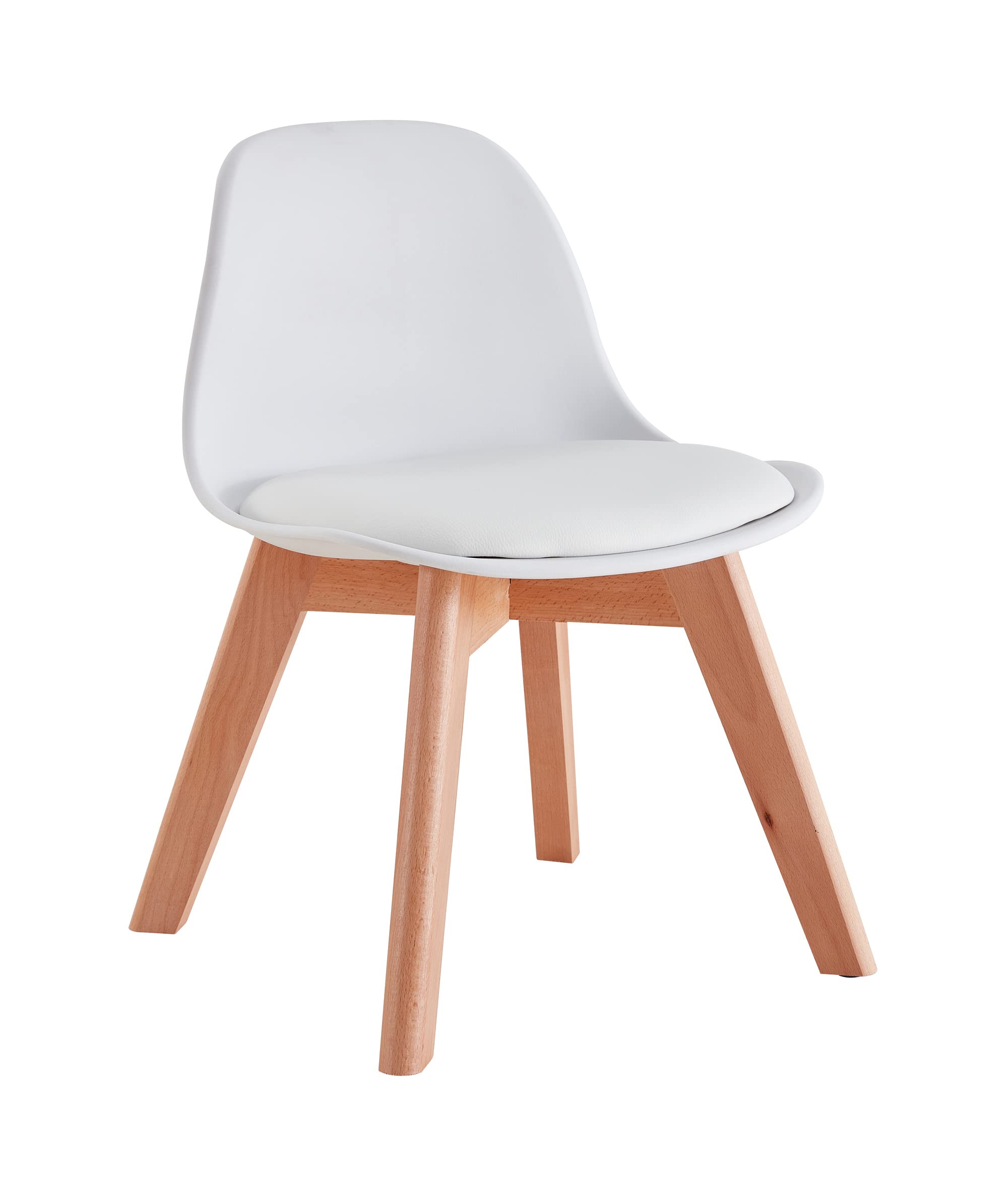 BB Chair,Wood Legs,PP Back Cushion,White, Set of 2