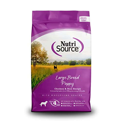 NutriSource Puppy Food, Made with Chicken and Rice, Large Breed, with Wholesome Grains, 15LB, Dry Dog Food