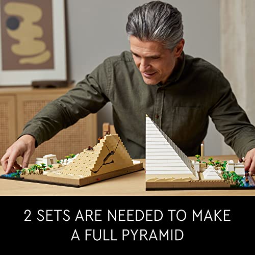 LEGO Architecture Great Pyramid of Giza Set 21058, Home Décor Model Building Kit, Creative DIY Activity, Famous Landmarks Collection