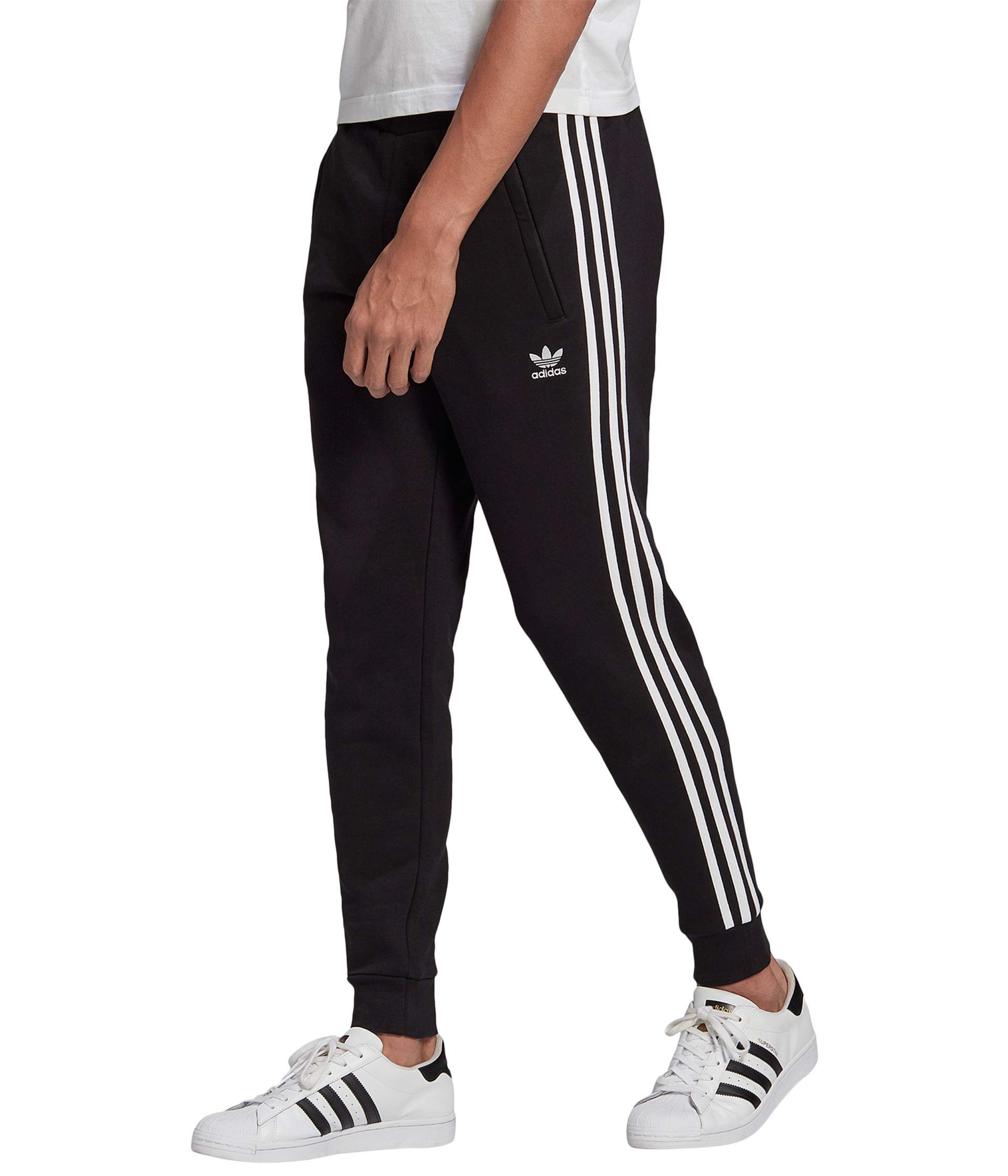 adidas Originals Men's 3-stripes Pants, Black, Large
