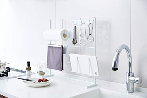 Yamazaki Home Grid Panel Organizer and Accessories-Wall Storage Decor, One Size, White