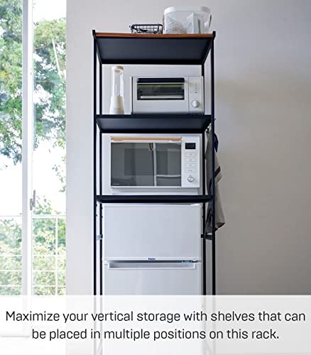 Yamazaki Home Kitchen Appliance 3 tier Storage Rack-Standing Organizer Shelves, One Size, Black