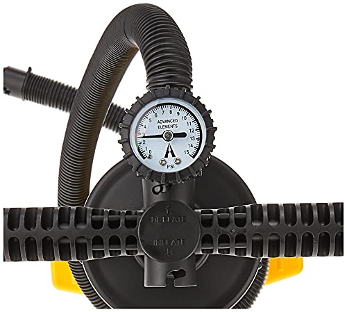 Advanced Elements Double Action Pump with Pressure Guage, Yellow, One Size With Canister, Hose, Gauge, Attachments