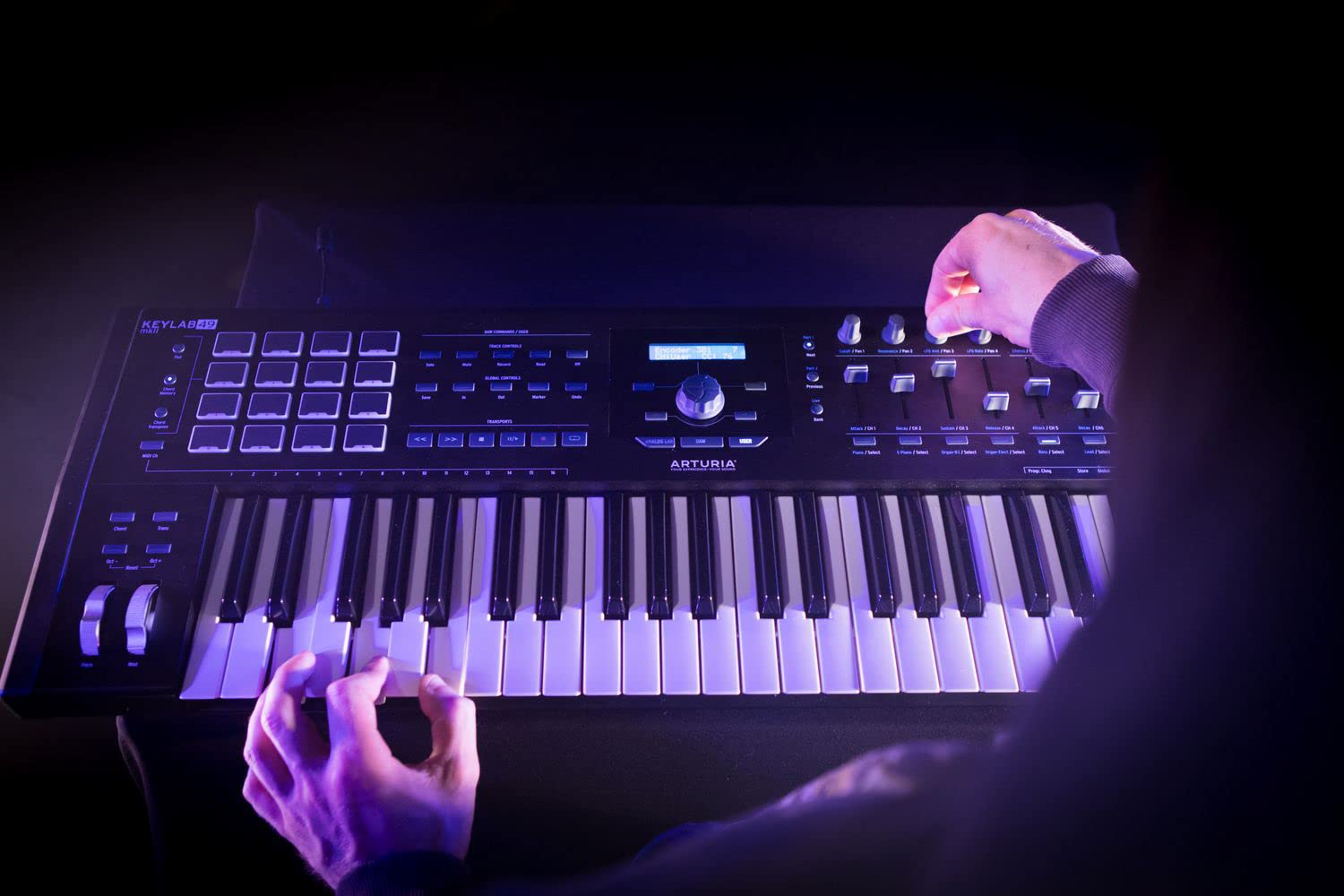 Arturia MiniLab MkII 25 USB Mini Keyboard Controller Bundle with Headphones, Sustain Pedal, and Austin Bazaar Polishing Cloth