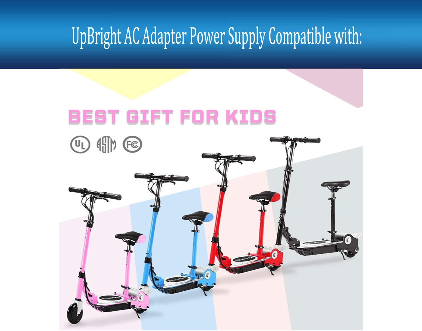UpBright 24V AC/DC Adapter Compatible with Maxtra E100 E120 120W 24 Volt Lead-Acid SLA Battery Adjustable Folding Commuter Kids Electric Scooter Powered Motorized Bike 24VDC Power Supply Cord Charger