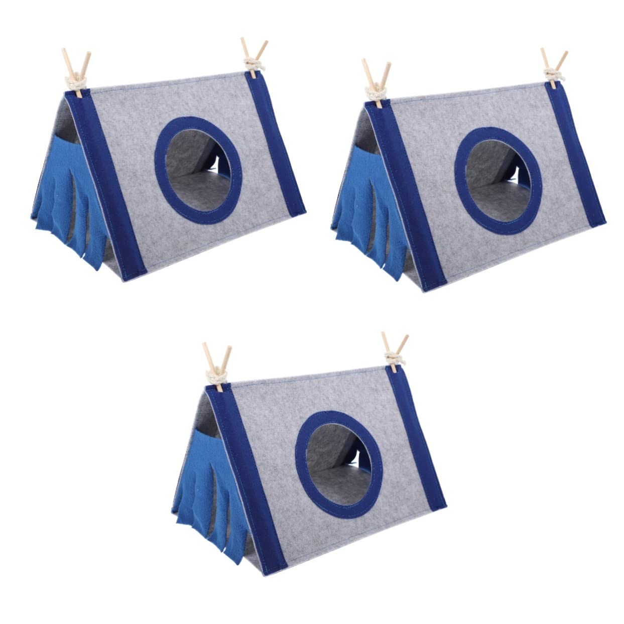 BESTOYARD 3pcs Hamster nest Guinea Pig House Bunny Hideout Hamster hut Bedding for Guinea Pigs Hamster Hideout Chinchilla Corner Hideout Hamster Tent Hideout Hanging Felt Cloth pet Small