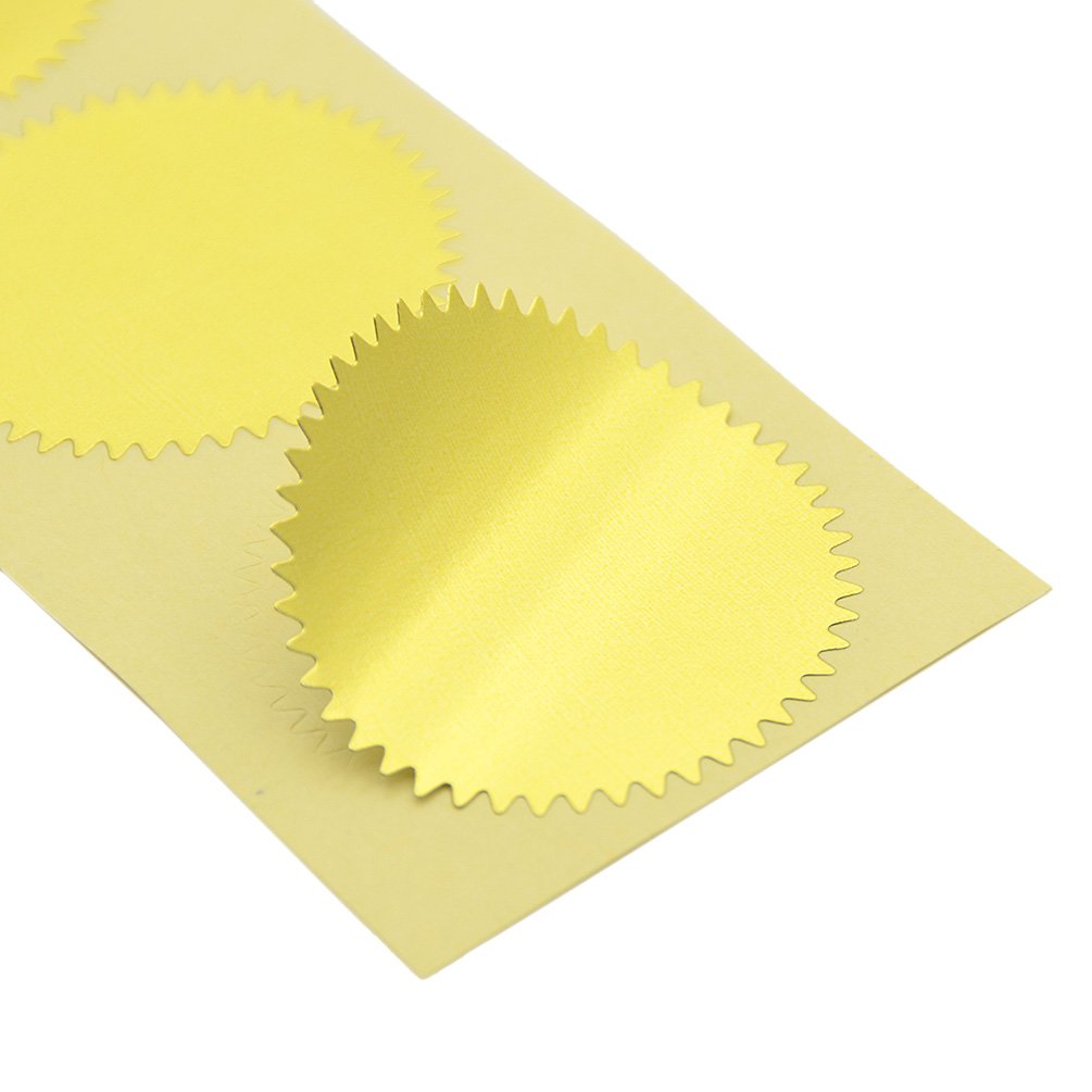 Metallic Gold Foil Embossing Seals Sticker Blank Certificate Seal Stamps 100 Pcs