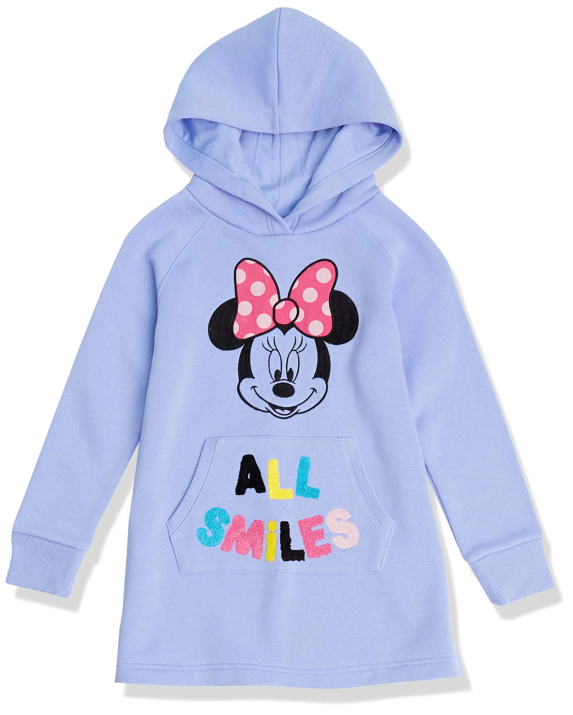 Amazon Essentials Disney | Marvel | Star Wars | Frozen | Princess Girls' Fleece Long-Sleeve Hooded Dresses (Previously Spotted Zebra), Frozen 2 Olaf, Small